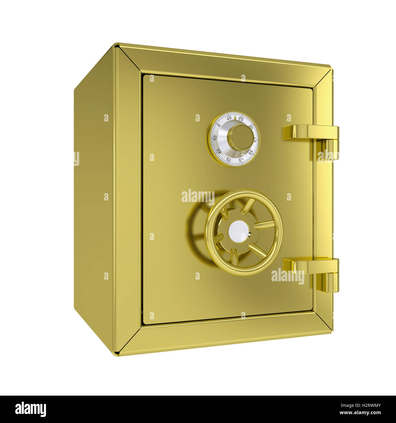 Closed gold safe Stock Photo - Alamy