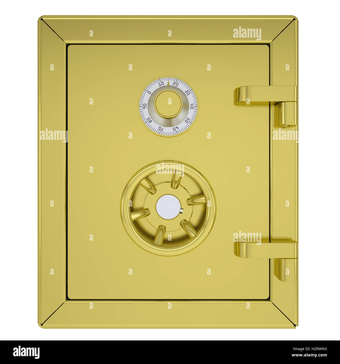 Closed gold safe Stock Photo - Alamy
