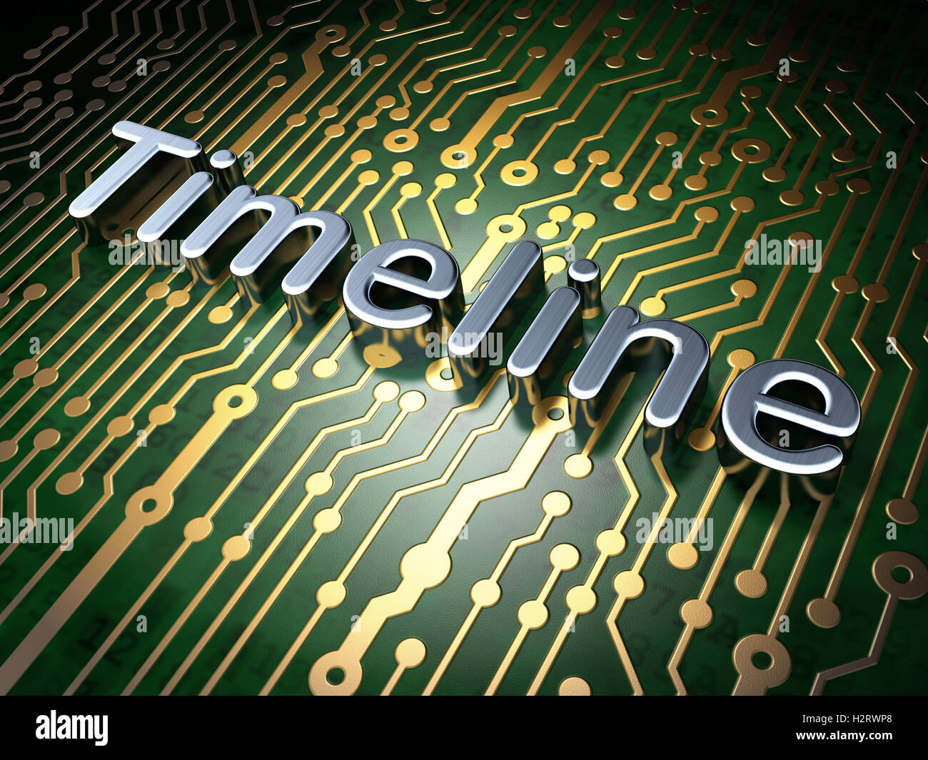 Time concept: Timeline on circuit board background Stock Photo - Alamy