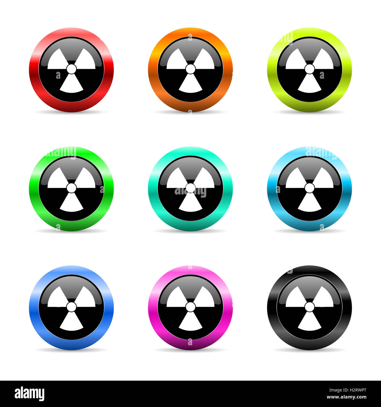 Nuclear radiation icons set Cut Out Stock Images & Pictures - Alamy