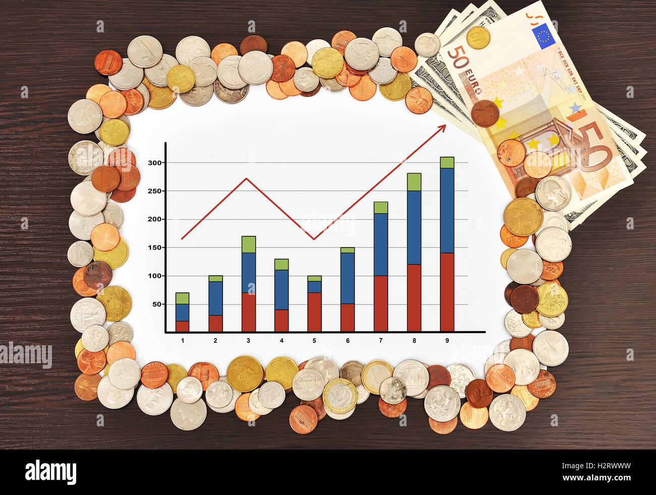 chart and money Stock Photo - Alamy