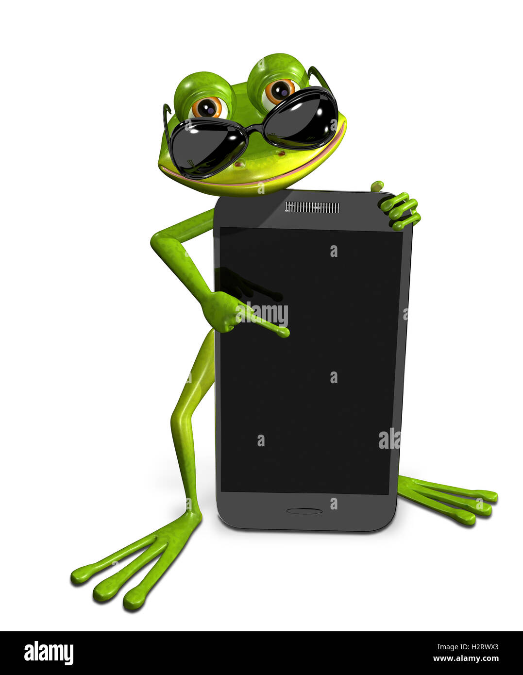 frog with a smartphone Stock Photo - Alamy