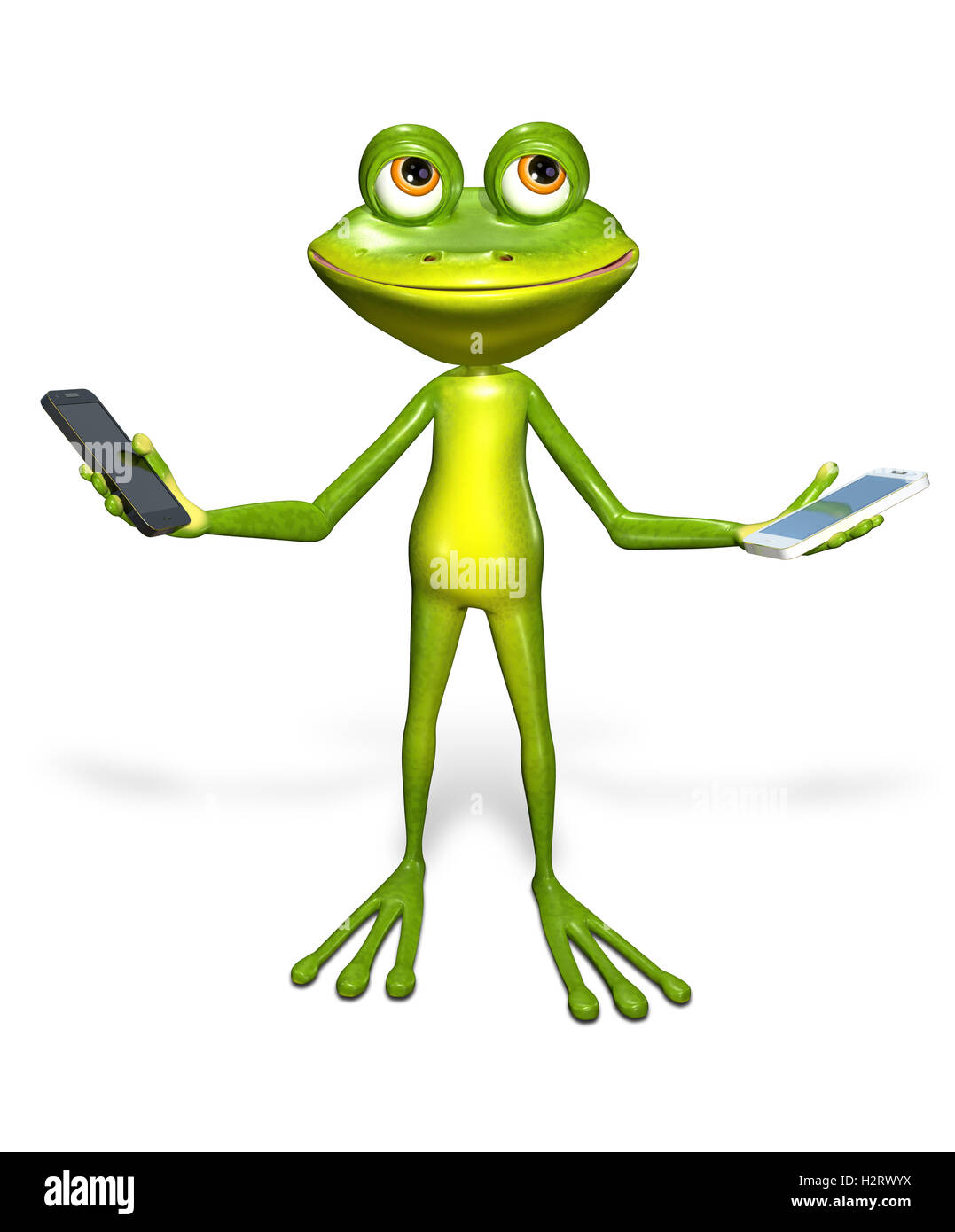 frog with a smartphone Stock Photo - Alamy