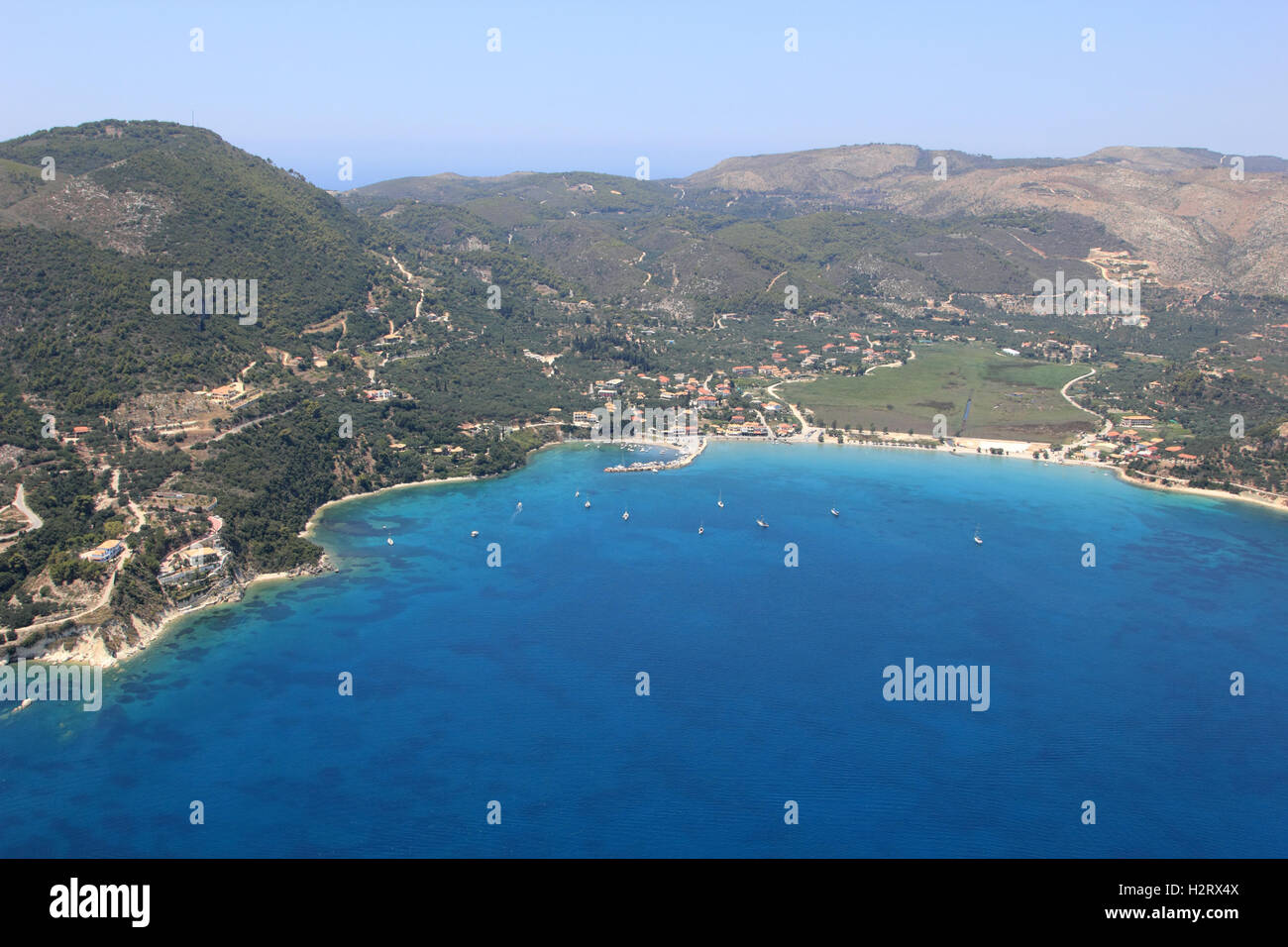 Aerial view on Zakynthos island Greece - Keri Beach Stock Photo - Alamy