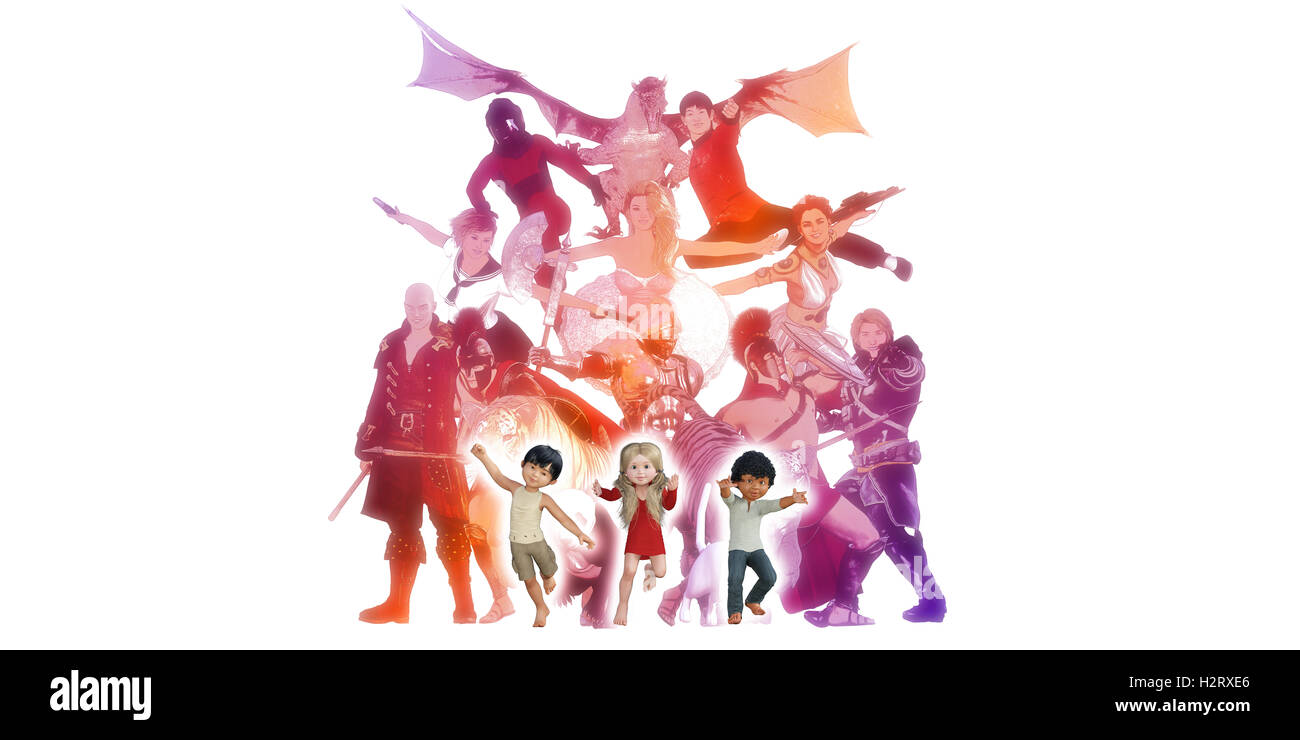 Adventure Dreamed Up By a Child as Abstract Stock Photo - Alamy