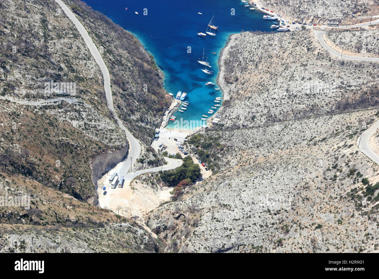 Aerial view on Zakynthos island Greece - Porto Vromi Stock Photo - Alamy
