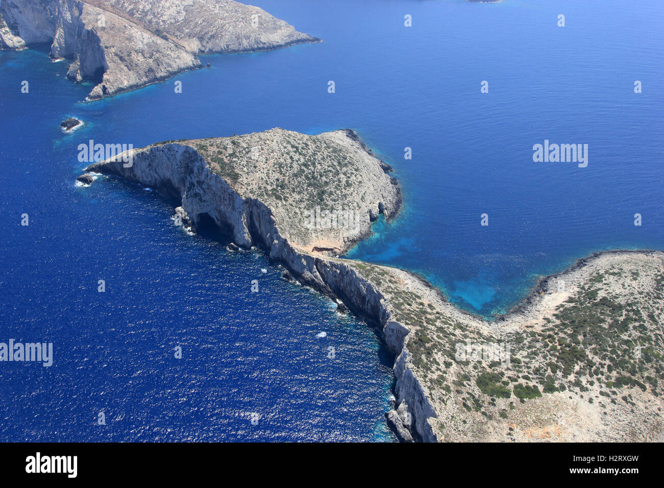 Aerial view on Zakynthos island Greece - Porto Vromi Stock Photo - Alamy