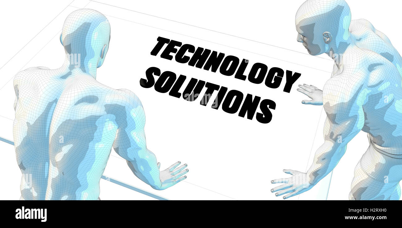 Technology Solutions Discussion and Business Meeting Concept Art Stock ...
