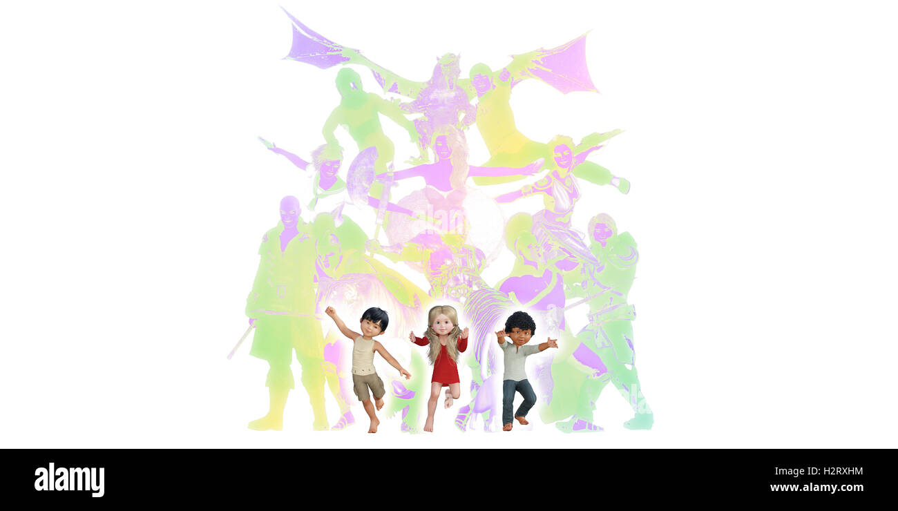 Literary Classics and Fictional Characters Dreamed Up By a Child Stock ...