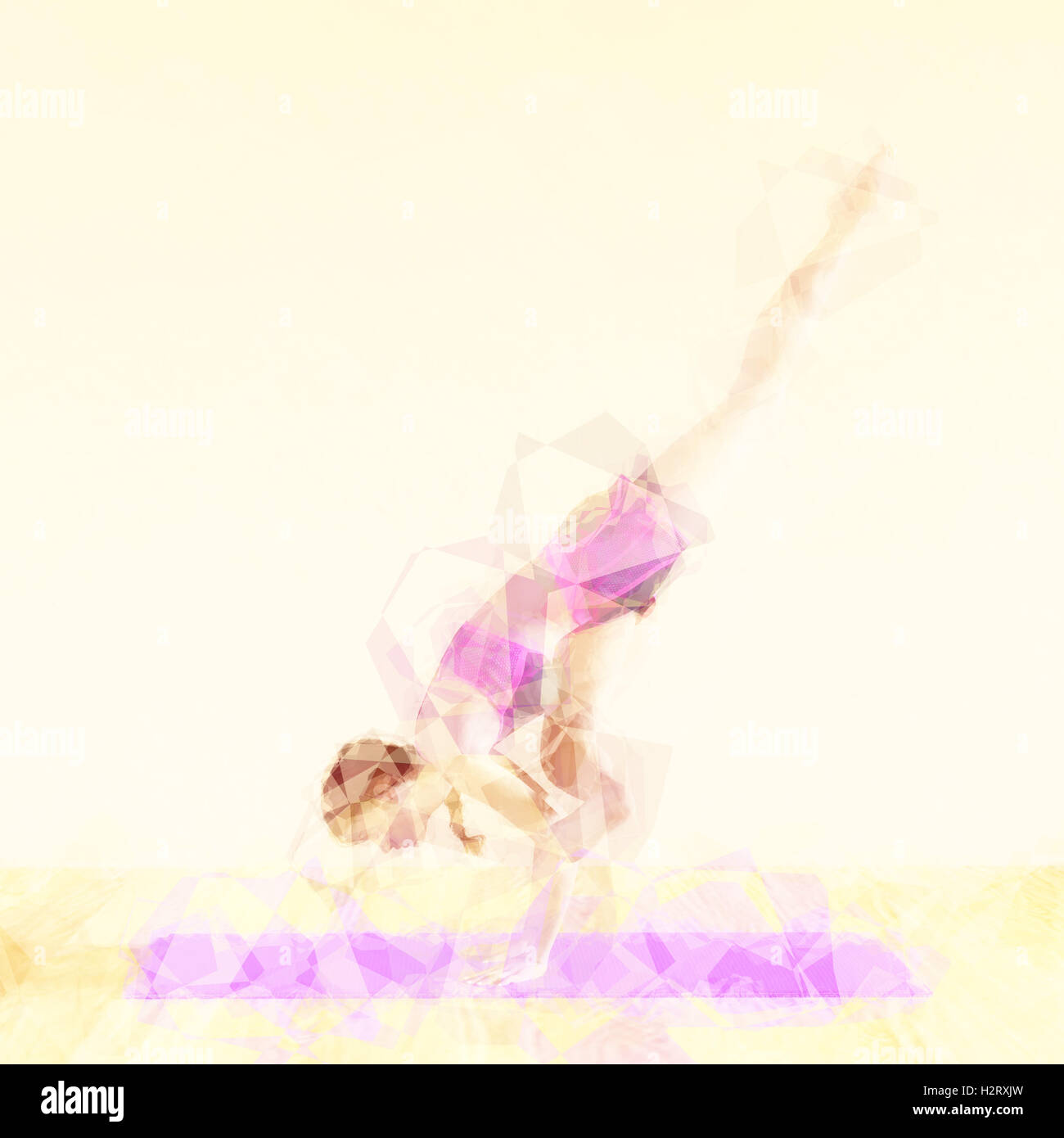 Pilates Concept Illustration with Abstract Exercise Woman Stock Photo ...