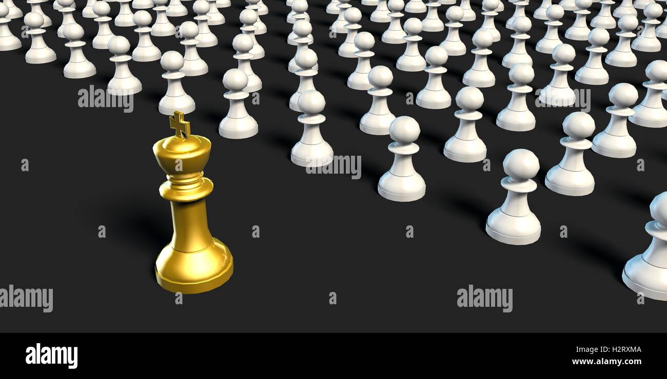 Business Chess Strategy King with Army of Pawns Stock Photo - Alamy