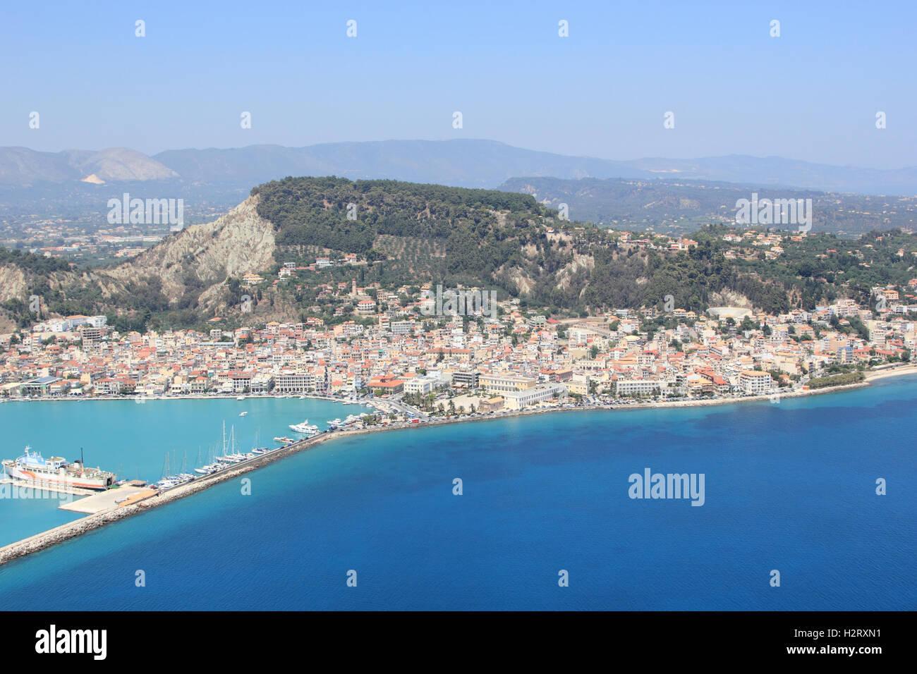 Aerial view on Zakynthos island Greece - Zante town Stock Photo - Alamy
