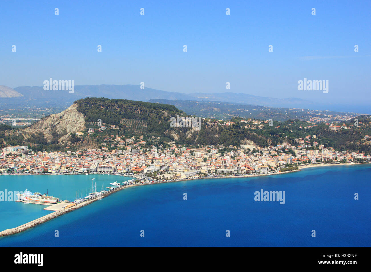 Aerial view on Zakynthos island Greece - Zante town Stock Photo - Alamy