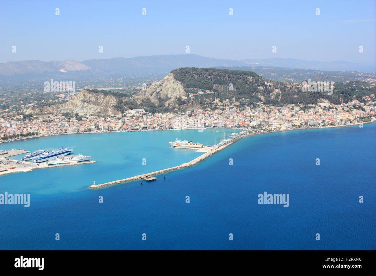 Aerial view on Zakynthos island Greece - Zante town Stock Photo - Alamy