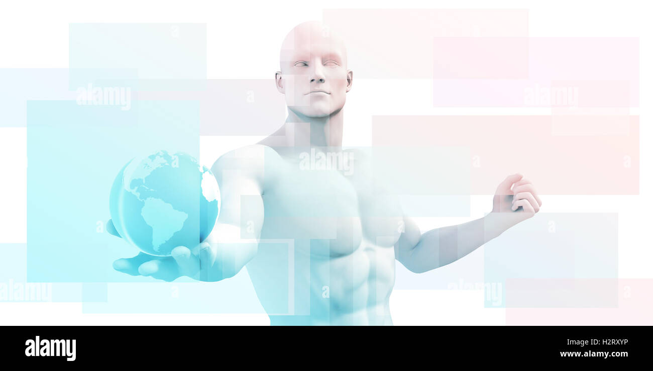 Modern Science Abstract with Futuristic Interface on White Stock Photo ...