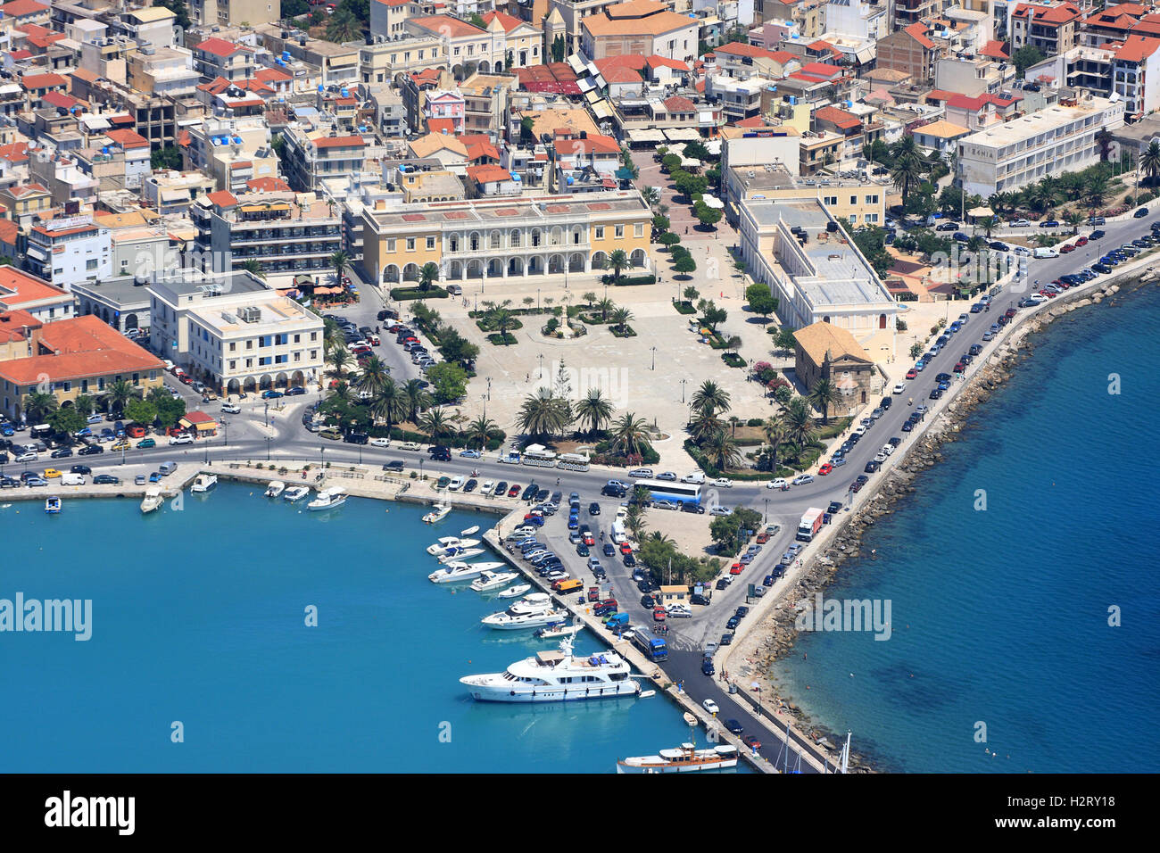 Aerial view on Zakynthos island Greece - Zante town Stock Photo - Alamy