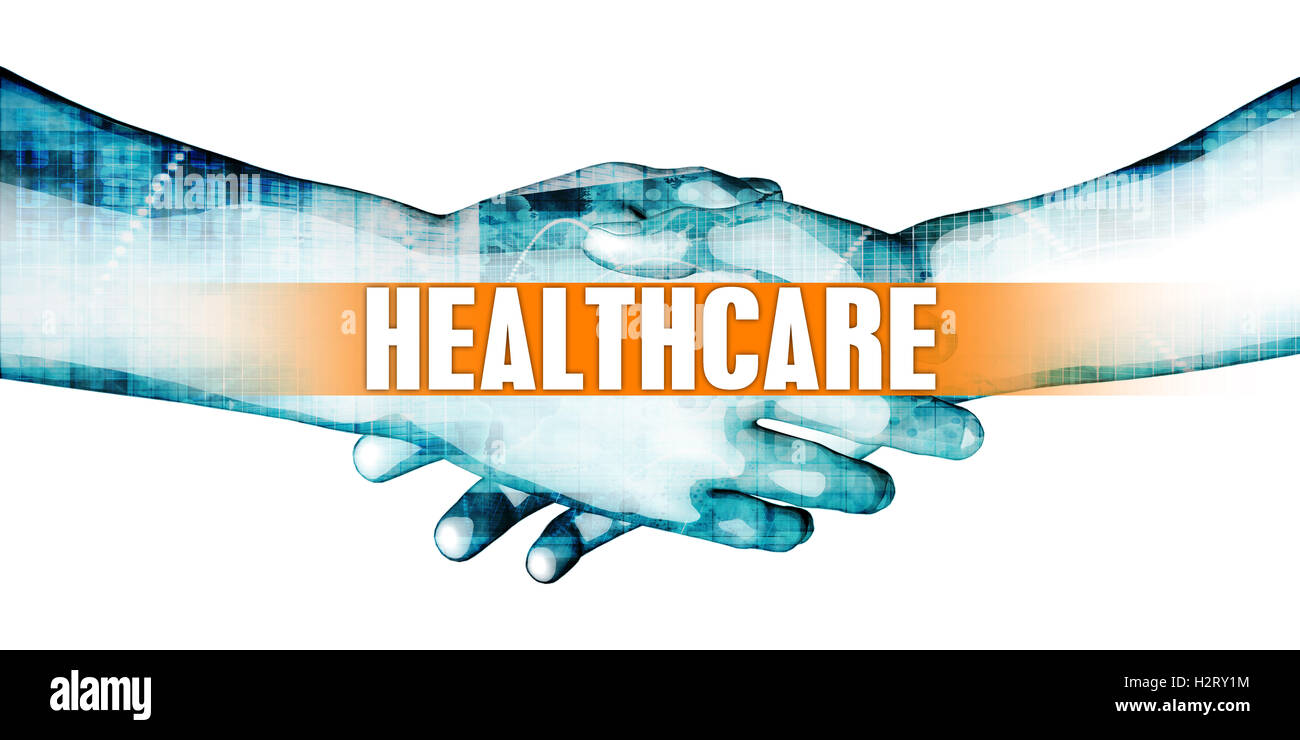 Healthcare Concept with Businessmen Handshake on White Background Stock ...