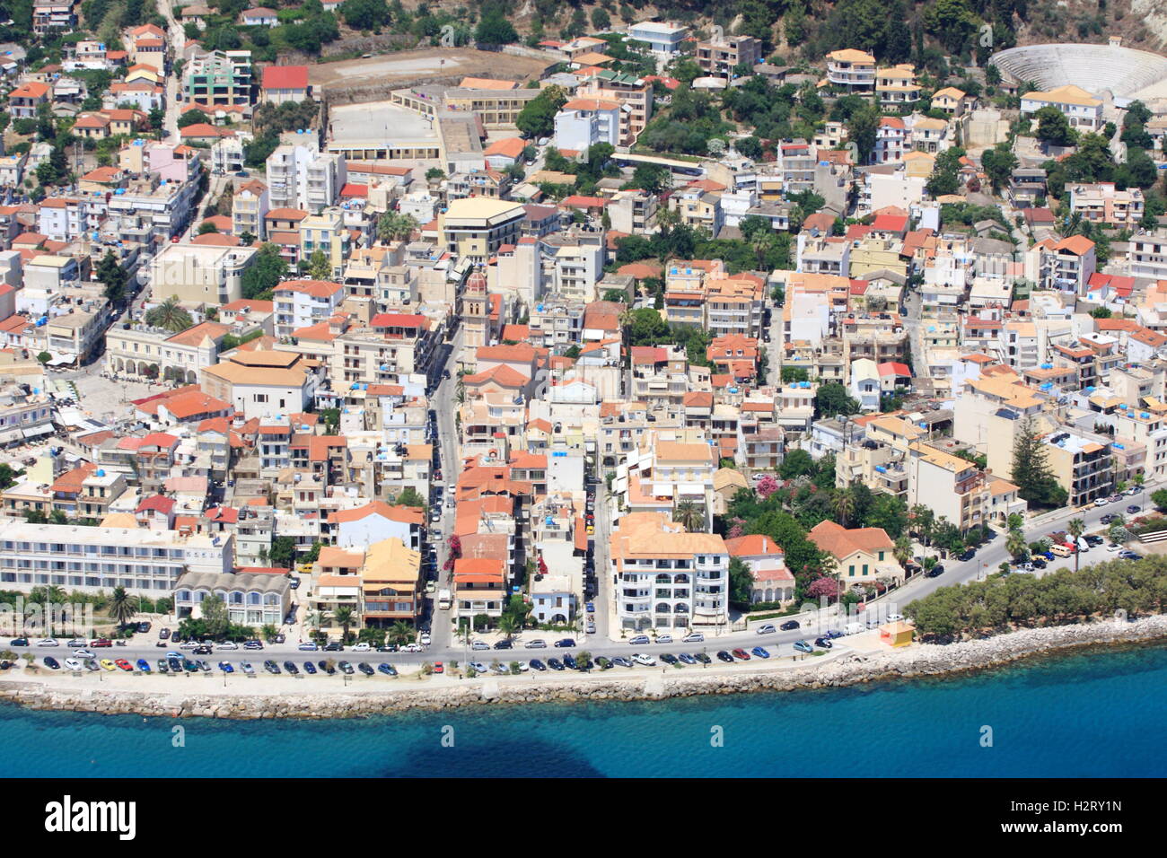Aerial view on Zakynthos Greece - Zante town Stock Photo - Alamy