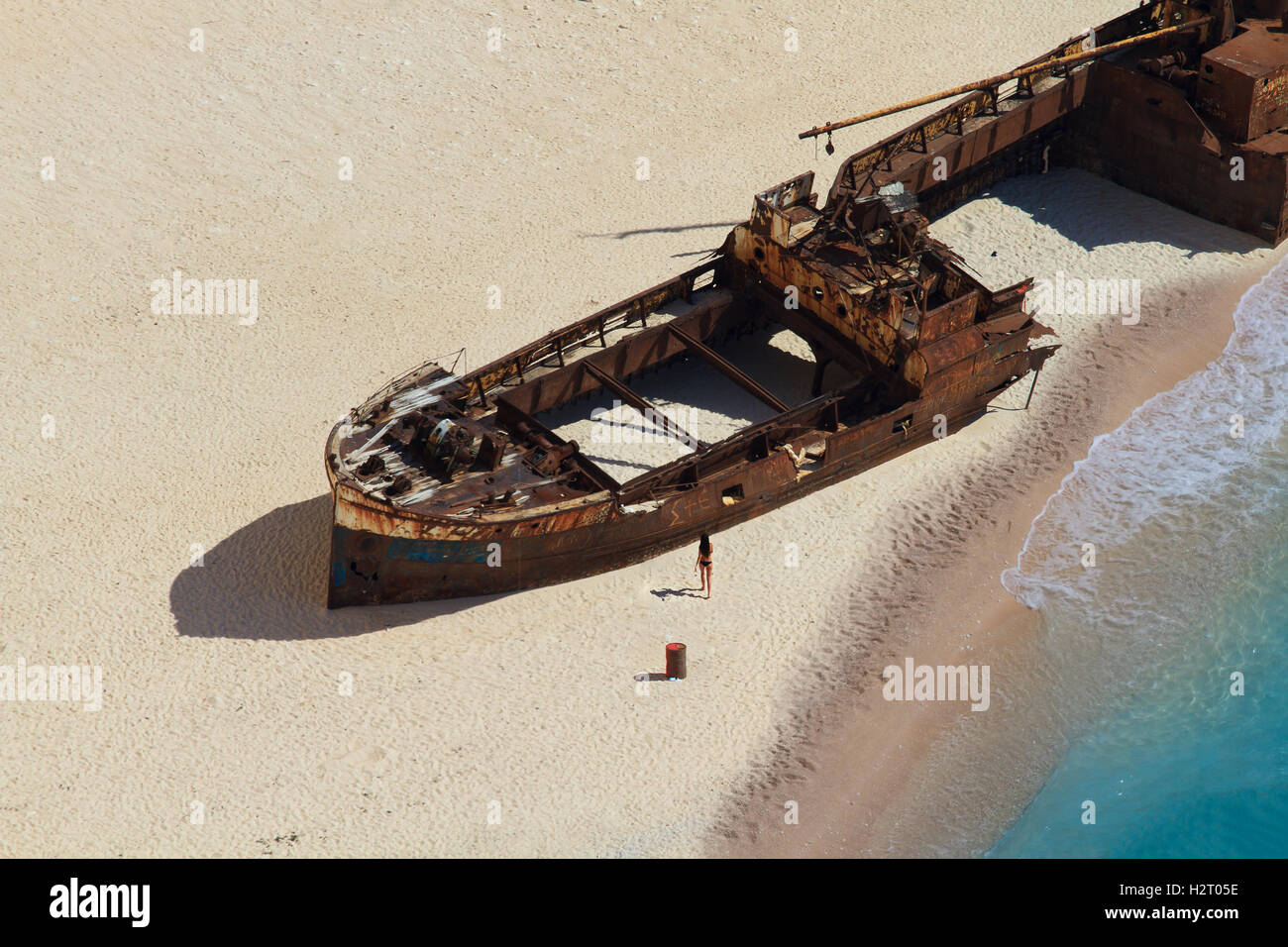 Shipwreck Navagio beach in Zakynthos island Greece Stock Photo - Alamy