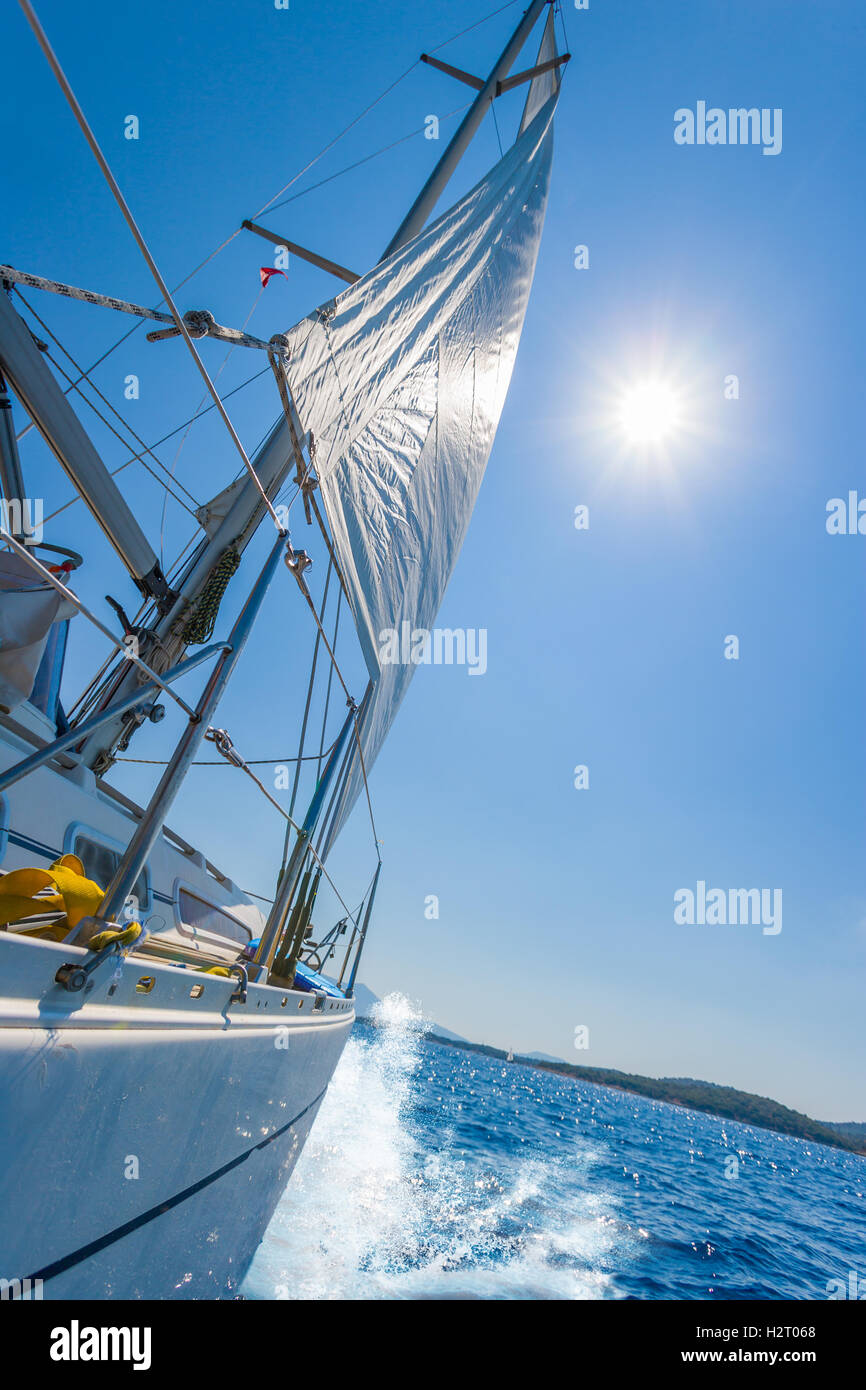 Sailing yacht in Lefkada Greece Stock Photo - Alamy