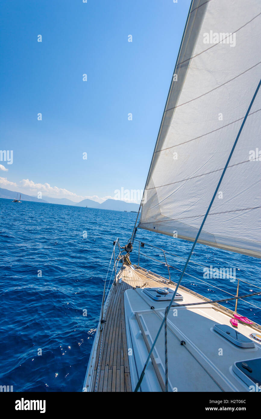 Sailing yacht in Lefkada Greece Stock Photo - Alamy