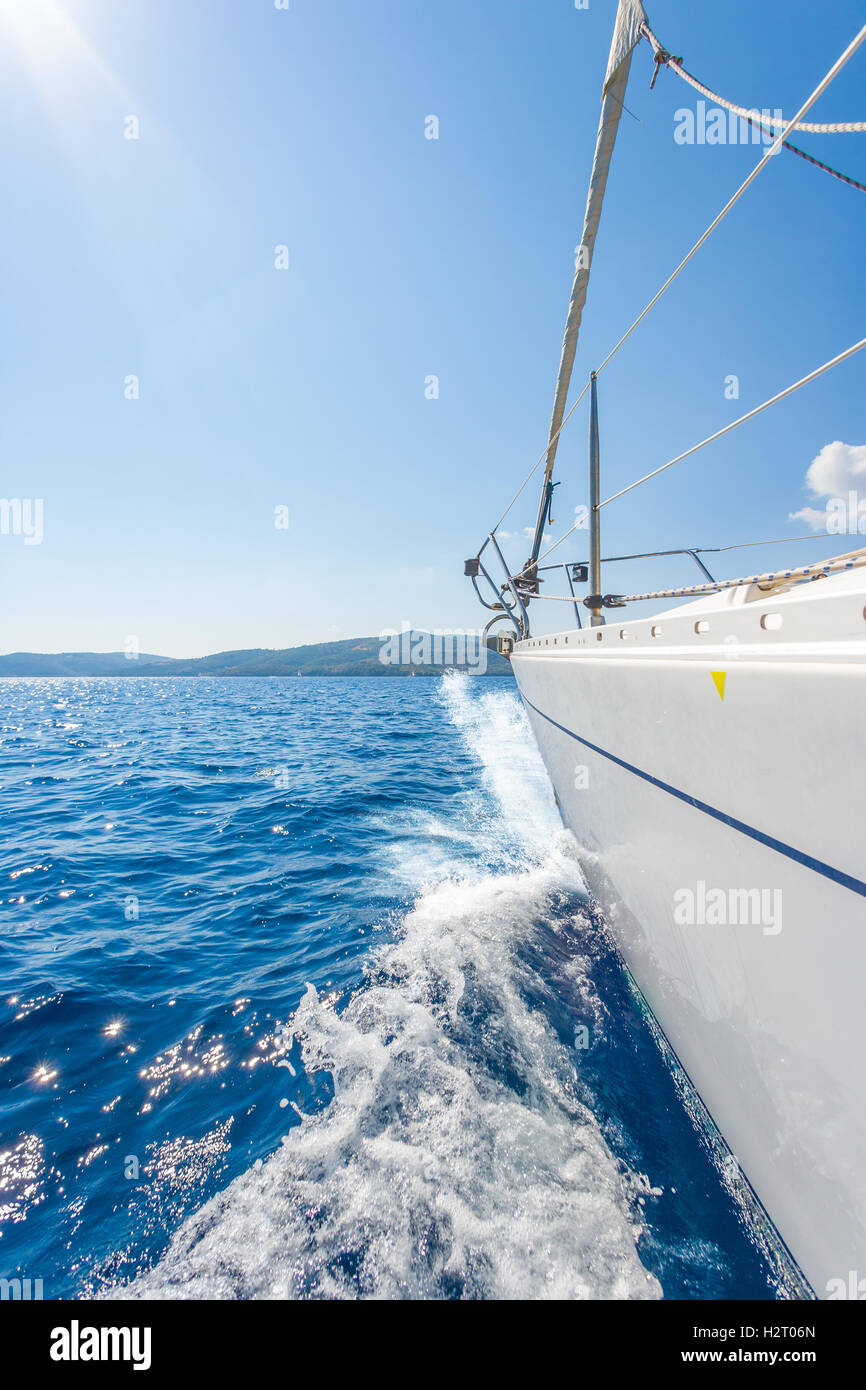 Sailing yacht in Lefkada Greece Stock Photo - Alamy