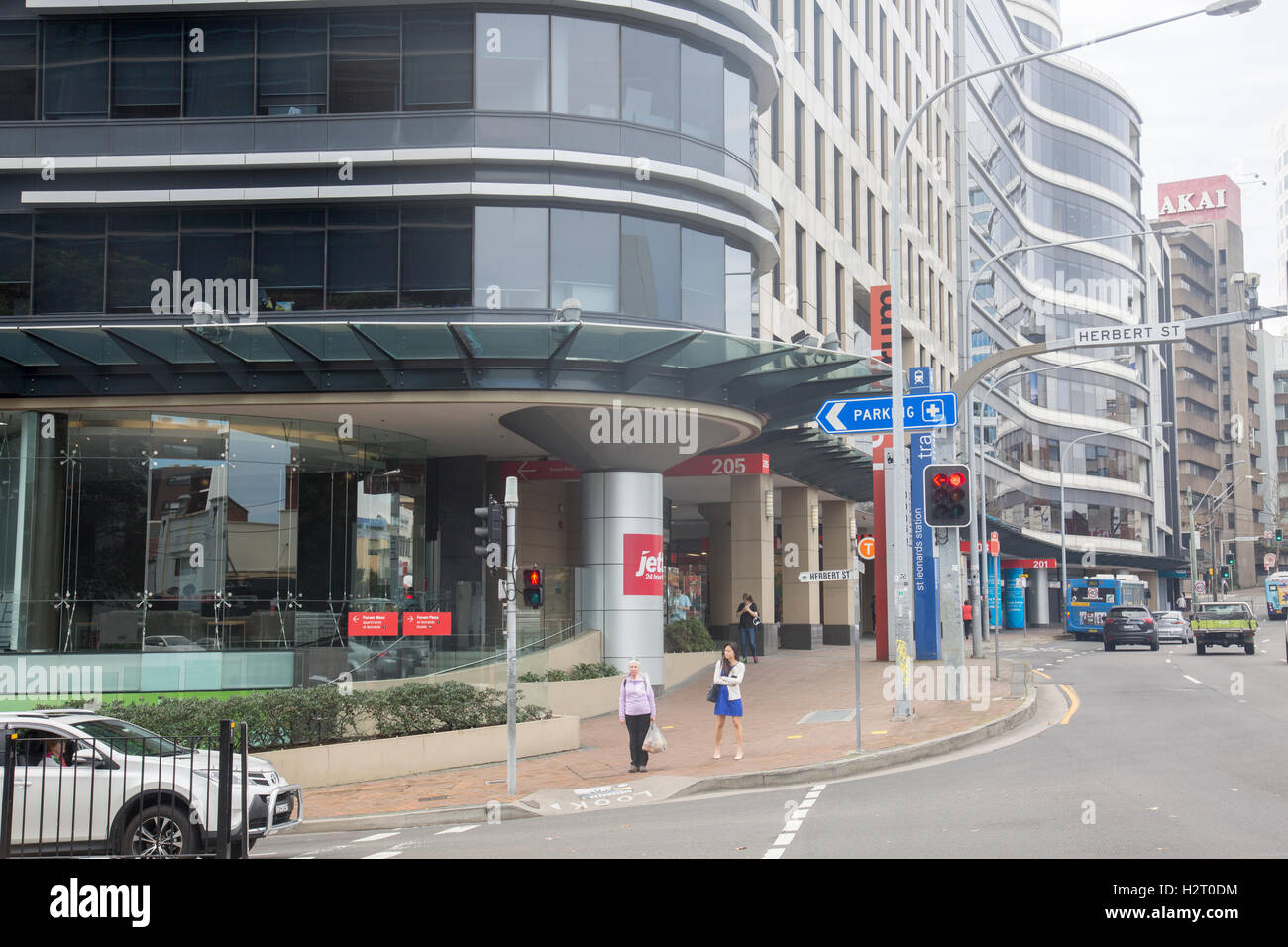 St Leonards, suburb of Sydney, town centre and main road,New south wales,Australia Stock Photo ...