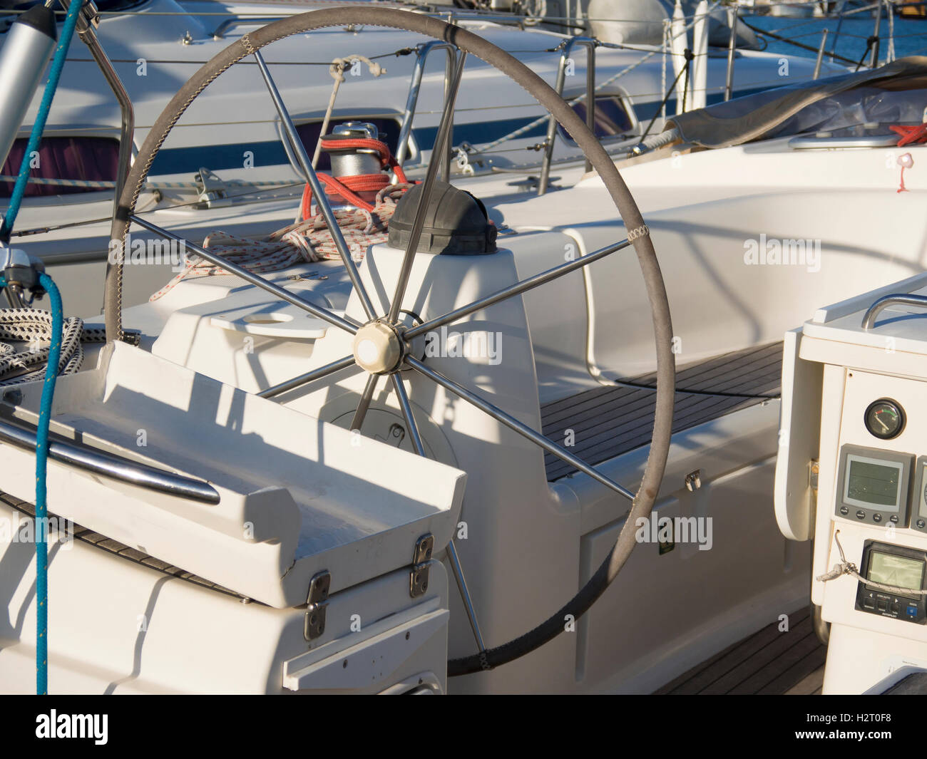 Sailing yacht in Lefkas Greece Stock Photo - Alamy