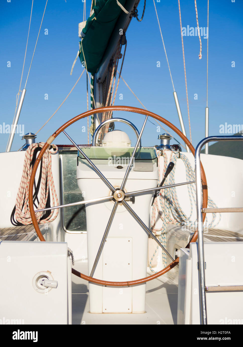 Sailing yacht in Lefkas Greece Stock Photo - Alamy