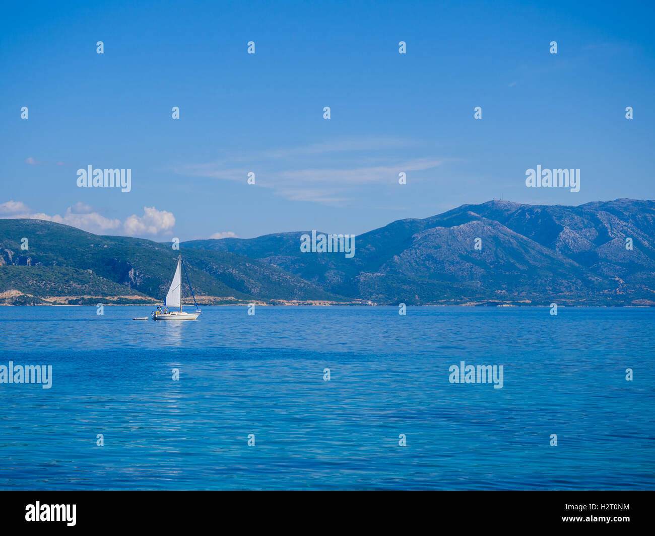 Sailing yacht in Lefkada Greece Stock Photo - Alamy