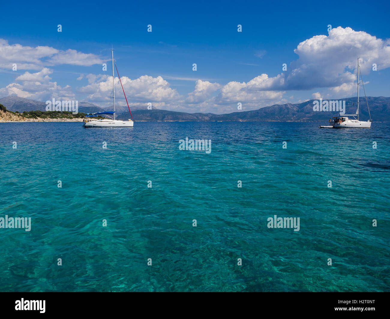 Sailing yacht in Lefkada Greece Stock Photo - Alamy