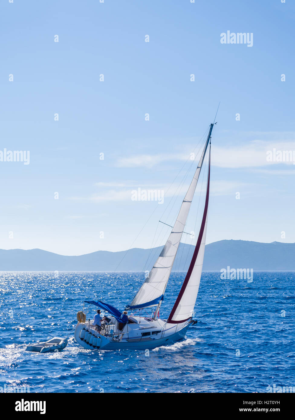 Sailing yacht in Lefkada Greece Stock Photo - Alamy