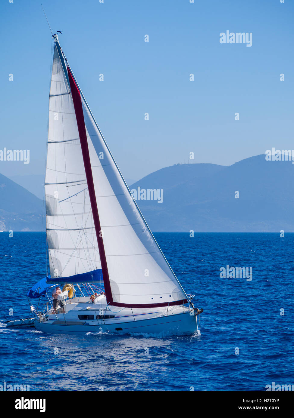 Sailing yacht in Lefkada Greece Stock Photo - Alamy