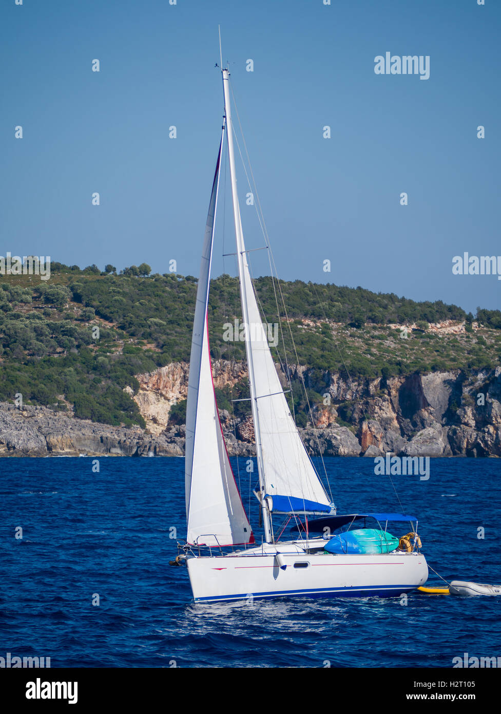 Sailing yacht in Lefkada Greece Stock Photo - Alamy