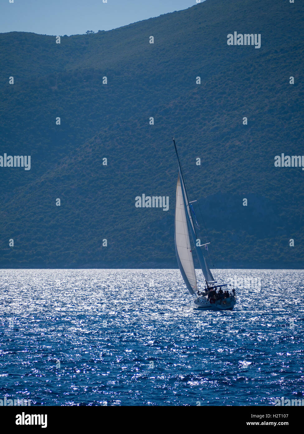 Sailing yacht in Lefkada Greece Stock Photo - Alamy