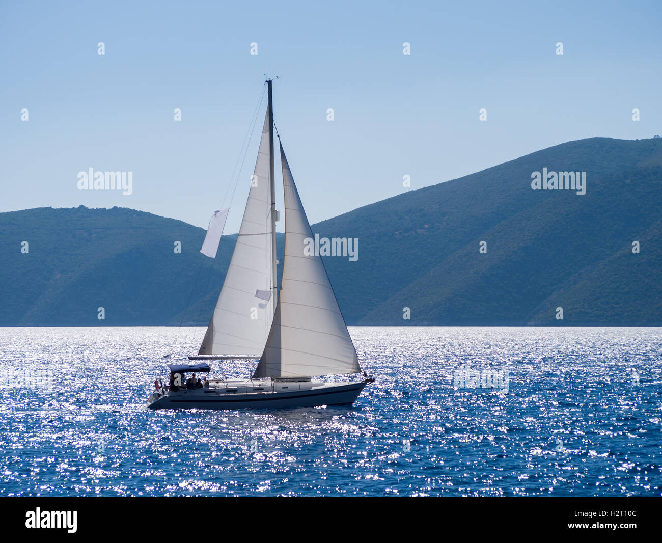 Sailing yacht in Lefkada Greece Stock Photo - Alamy
