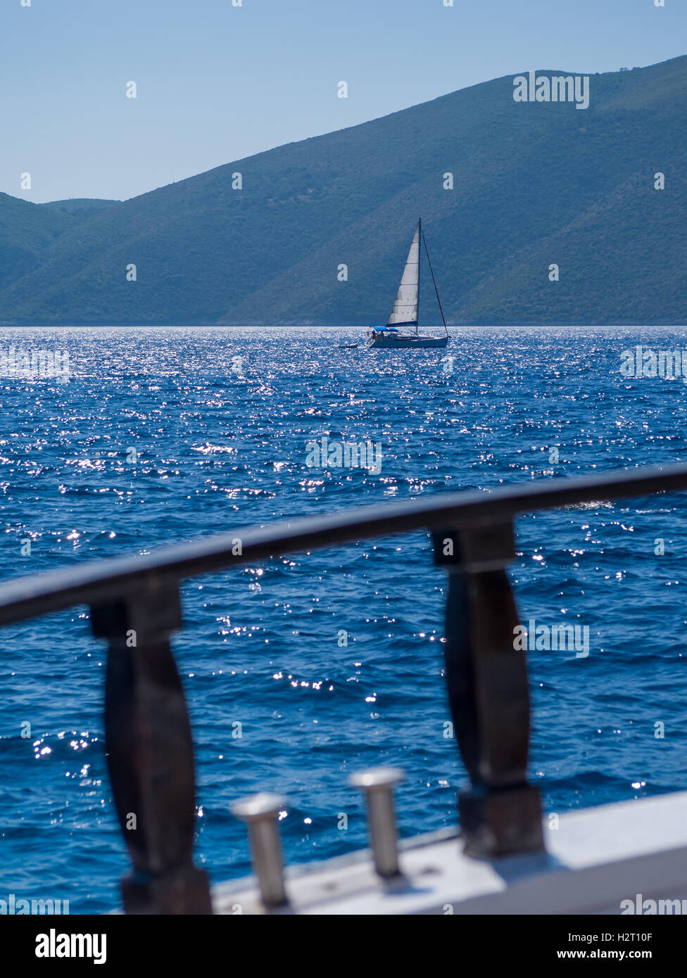 Sailing yacht in Lefkada Greece Stock Photo - Alamy