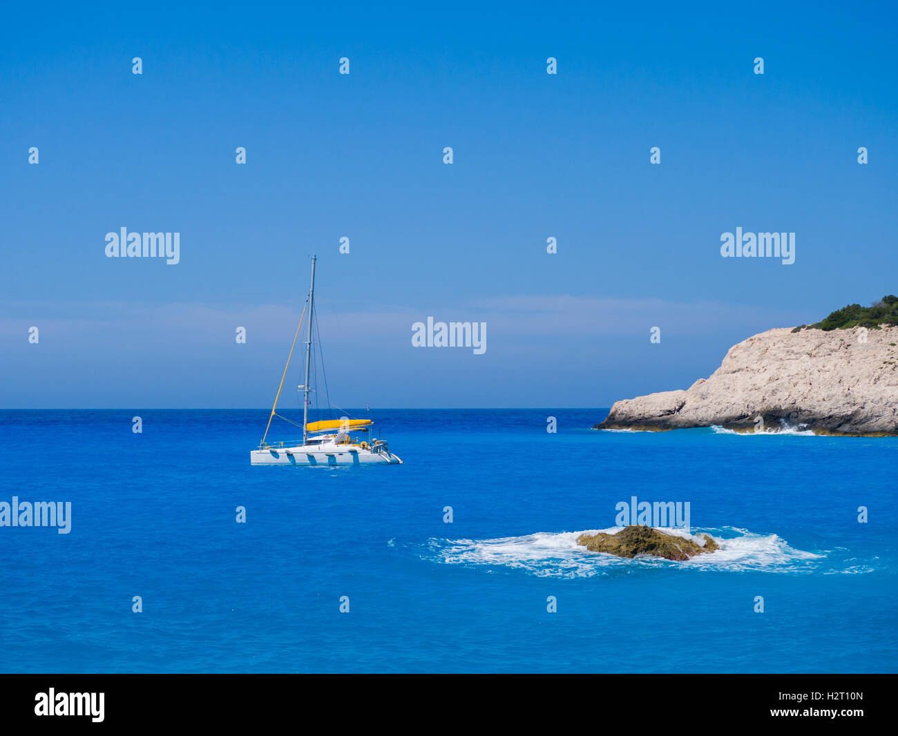 Sailing yacht in Lefkada Greece Stock Photo - Alamy