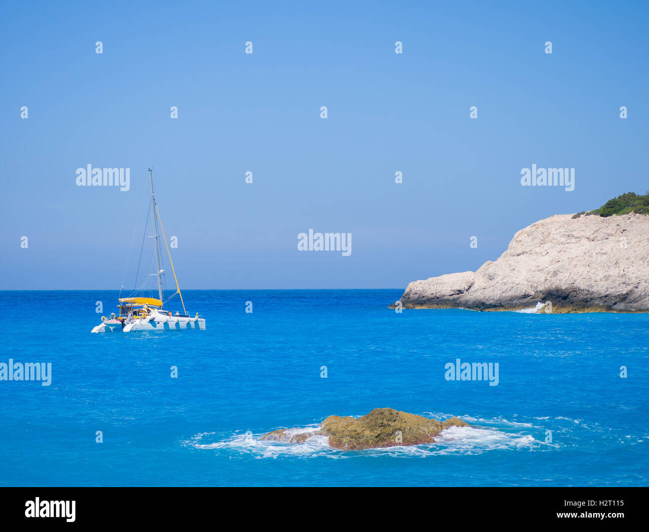 Sailing yacht in Lefkada Greece Stock Photo - Alamy