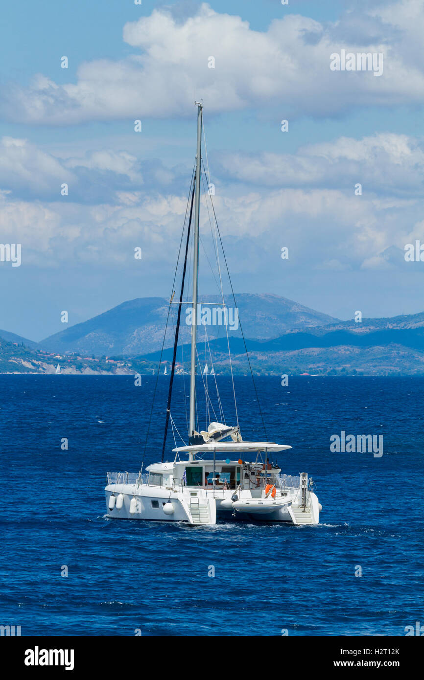 Sailing yacht in the Ionian sea Greece Stock Photo - Alamy