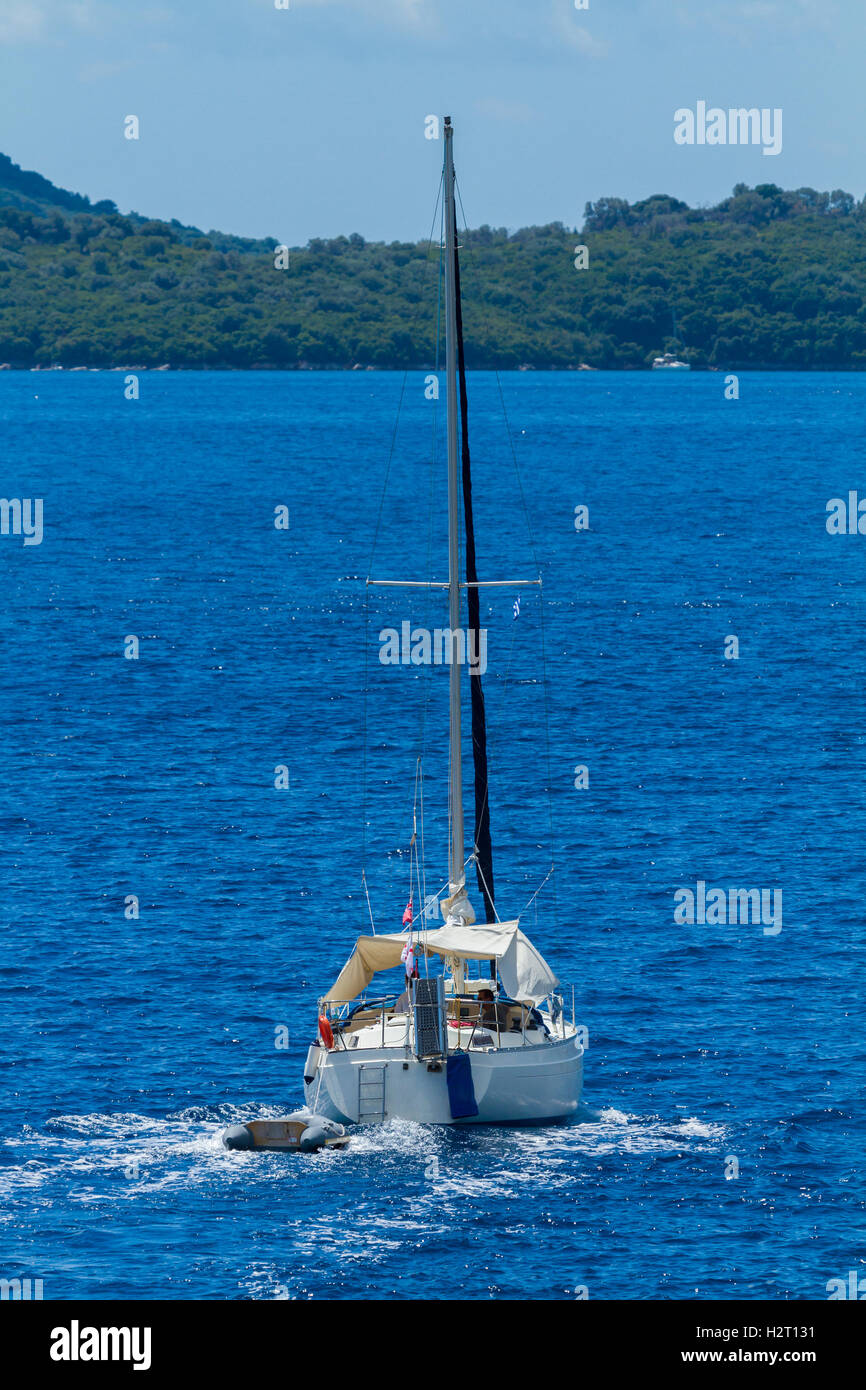 Sailing yacht in the Ionian sea Greece Stock Photo - Alamy