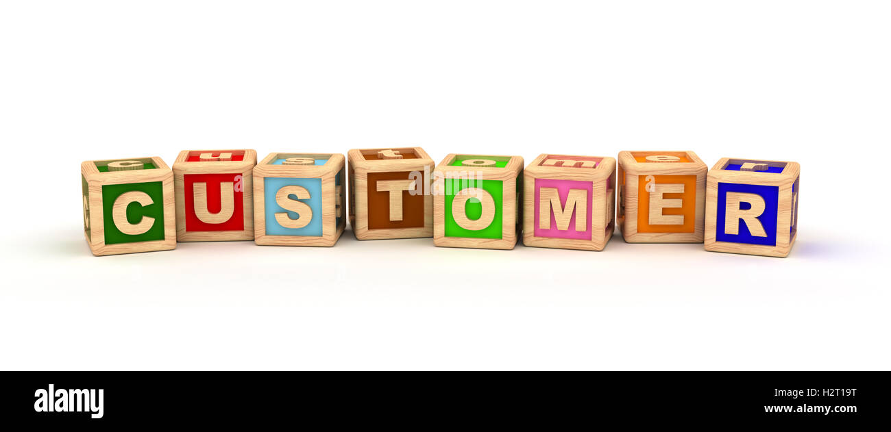Customer Text Cube Stock Photo - Alamy