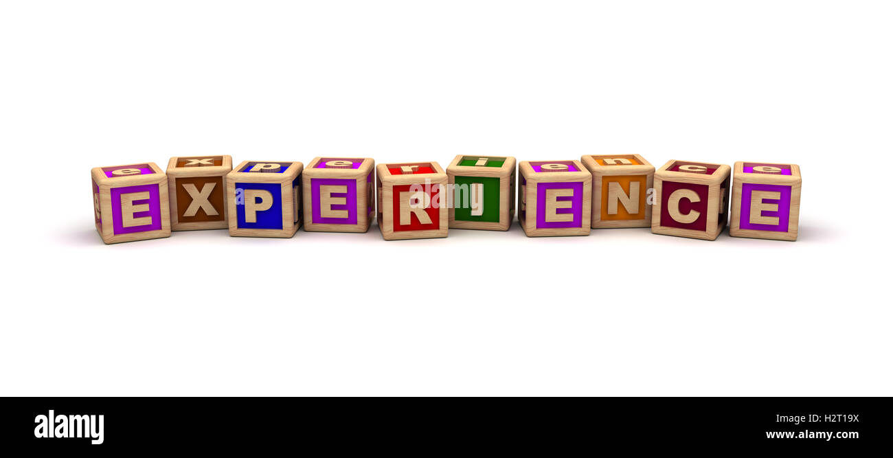 Experience Text Cube Stock Photo - Alamy