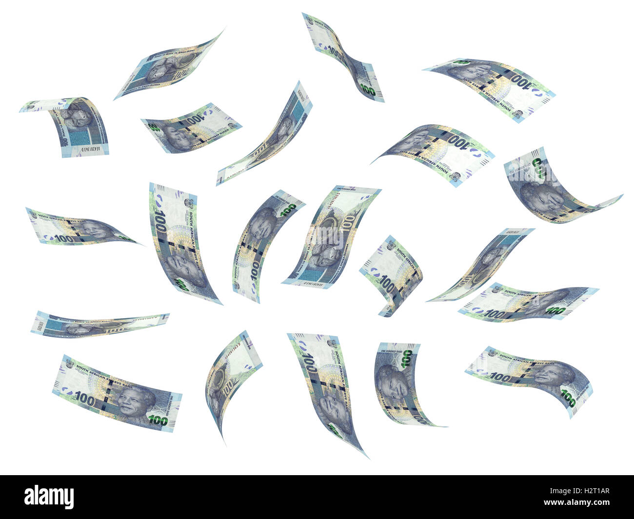 Flying South African Rand (isolated with clipping path Stock Photo - Alamy