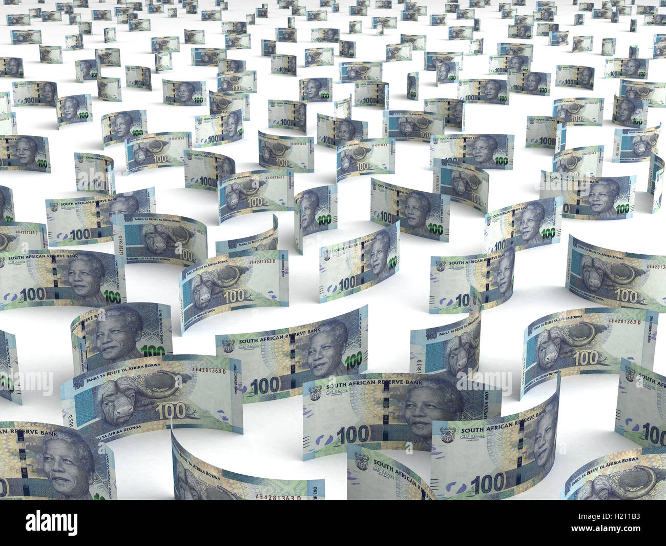 Scattered South African Rand Stock Photo - Alamy