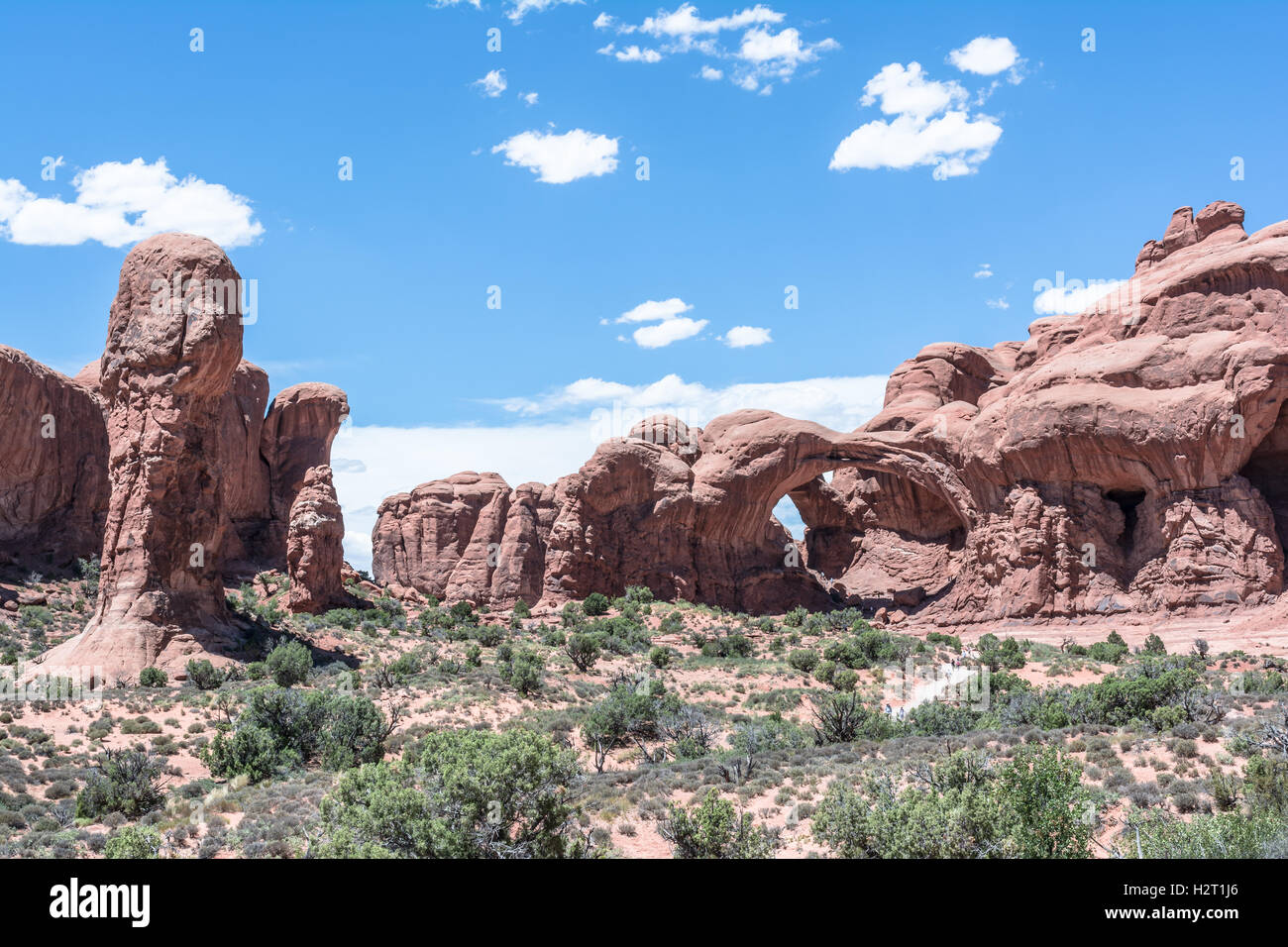 Double Arch in Arches National Park, Utah Stock Photo - Alamy