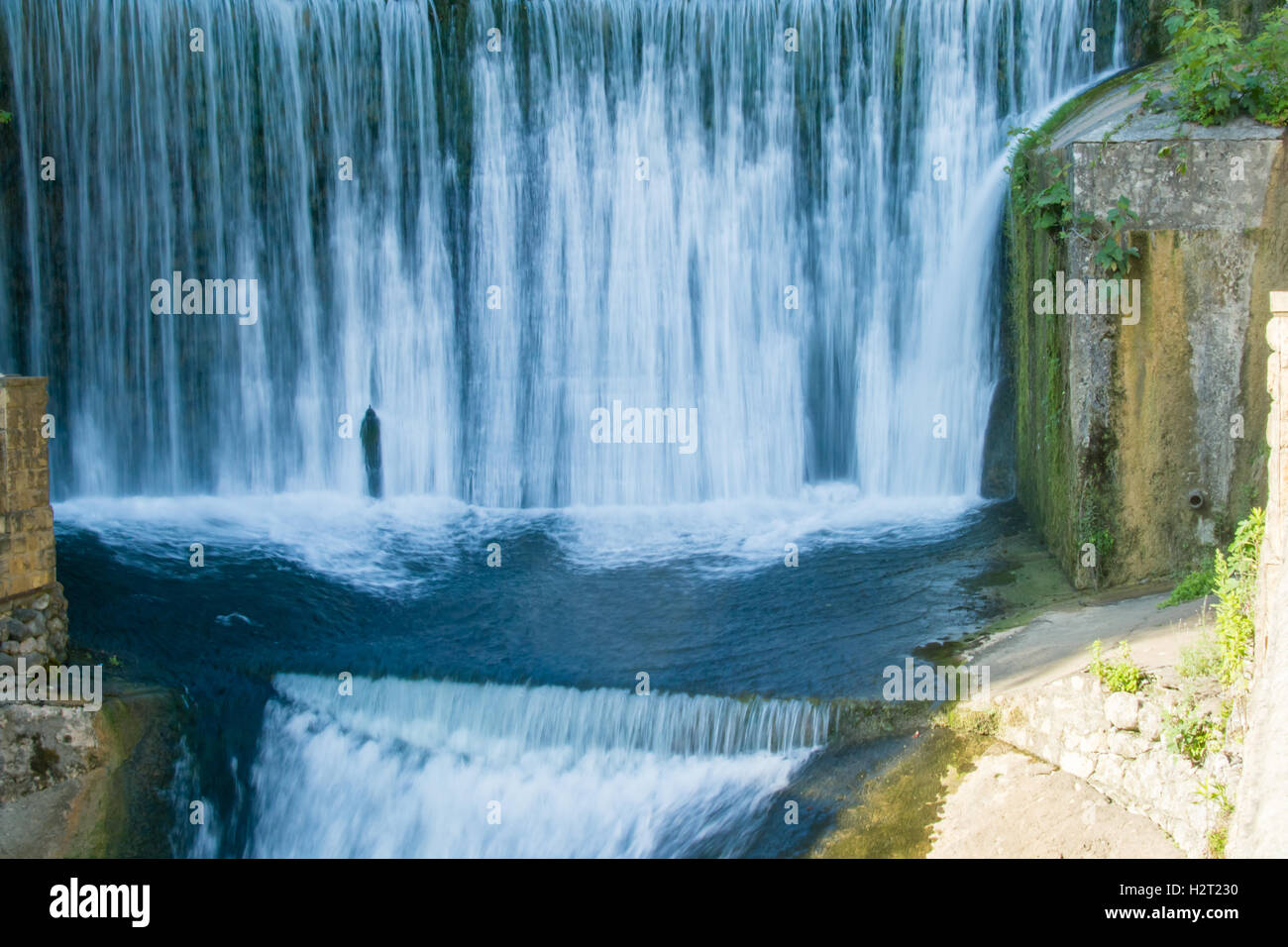 waterfall water nature falling river flowing outdoors Stock Photo - Alamy