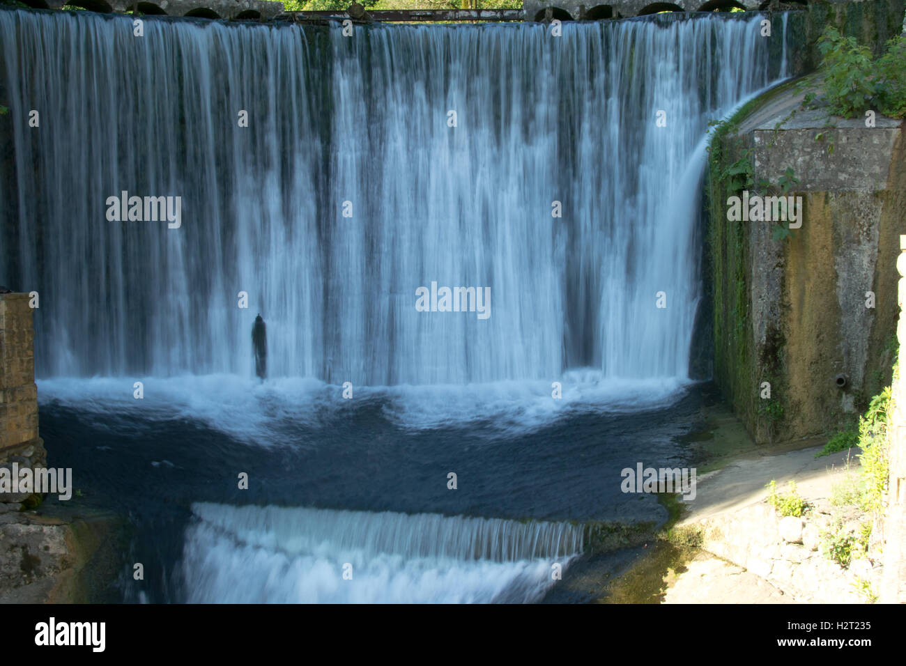waterfall water nature falling river flowing outdoors Stock Photo - Alamy