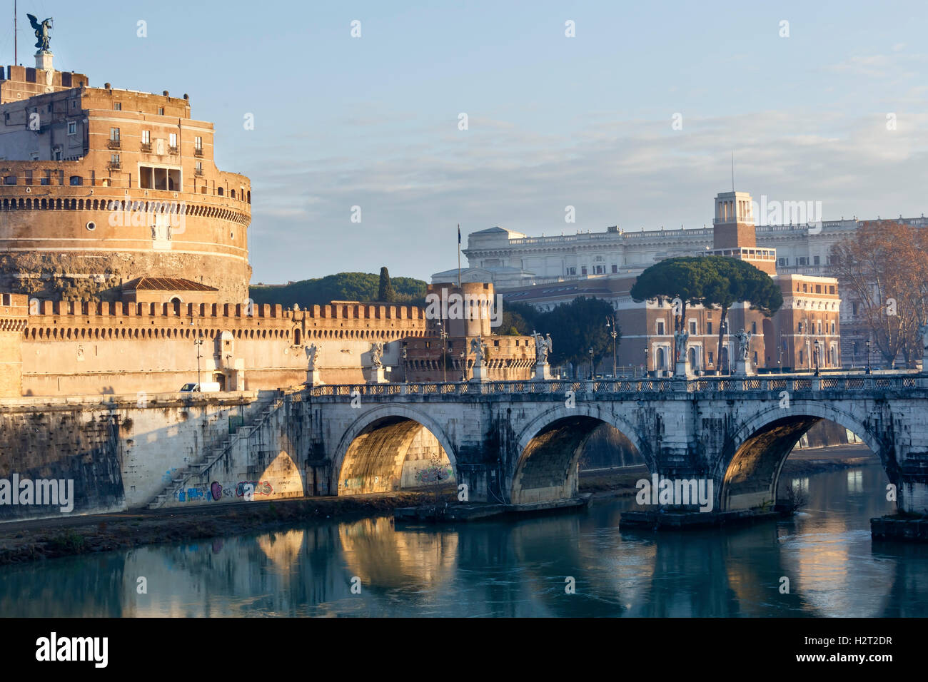 The Mausoleum of Hadrian (or Castle of the Holy Angel) in Rome, Italy ...