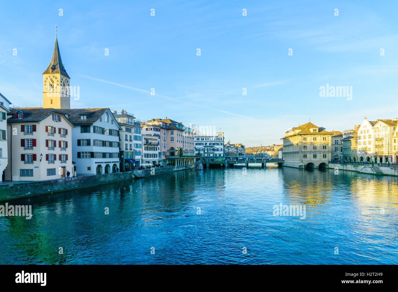ZURICH, SWITZERLAND - DECEMBER 25, 2015: View of the Old Town (Altstadt ...